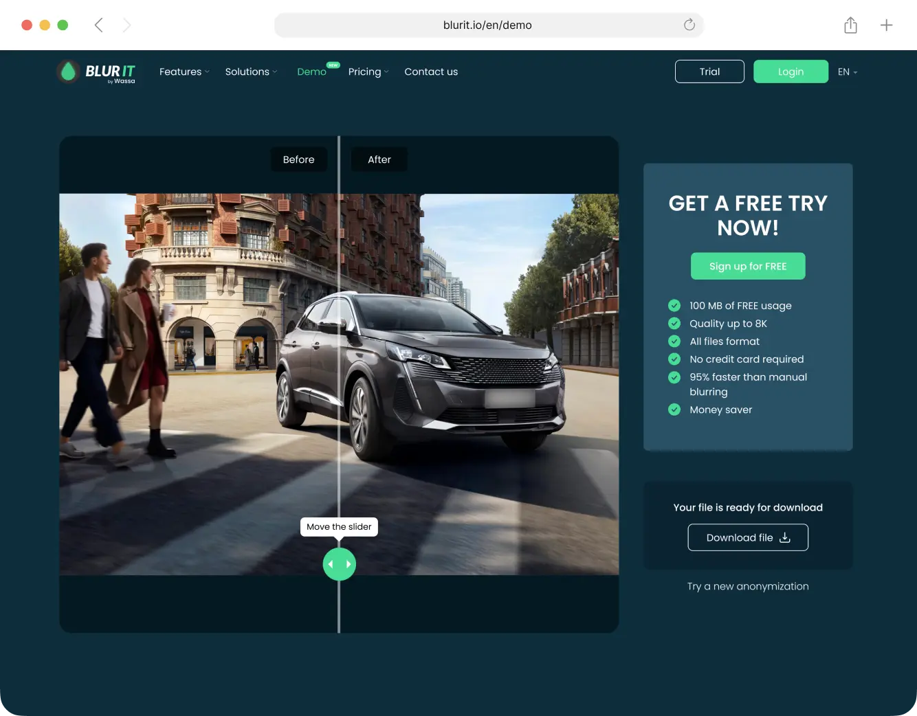 Faces and plates anonymizing solution | BlurIt